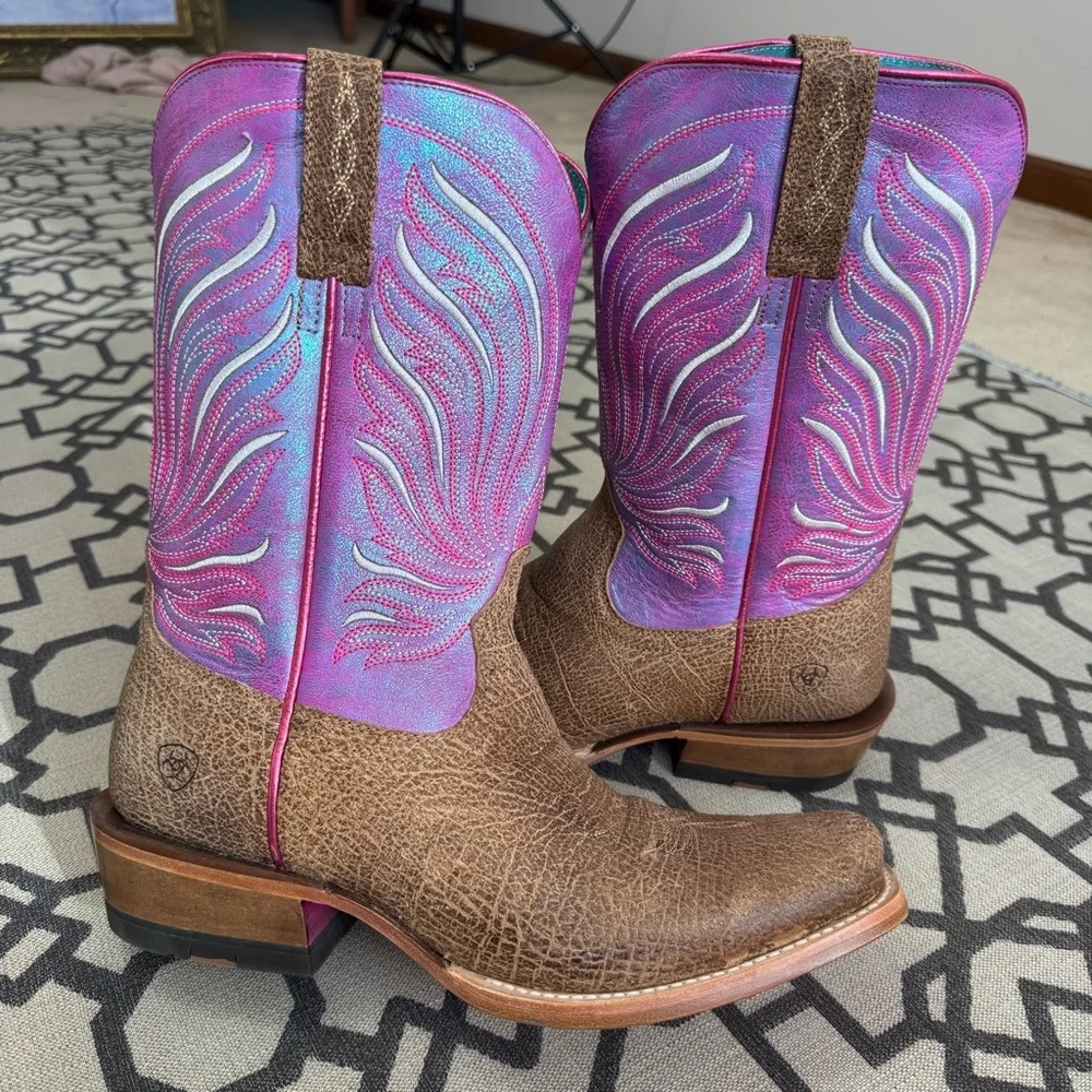 Ariat | Shoes | Ariat Futurity Dash Western Cowboy Boots Brown Pink ...